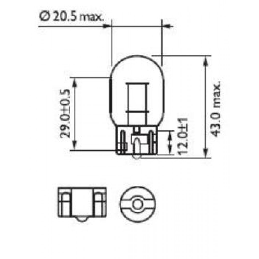 Λαμπα Αλογονου PHILIPS 12V 21W W21W 1τμχ