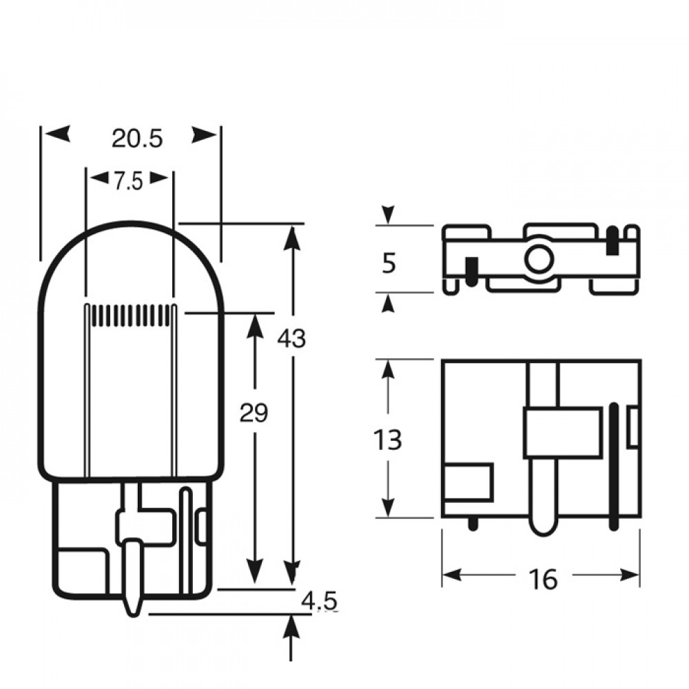 Λαμπα Αλογονου PHILIPS 12V 21W WY21W 1τμχ