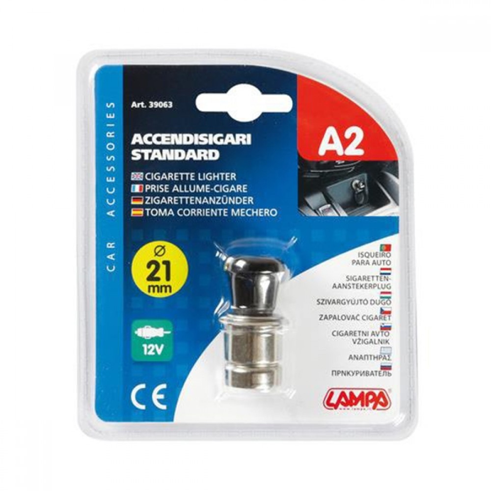 Lampa Universal αναπτήρας 12V 21MM A2 (Μόνο το αρσενικό)