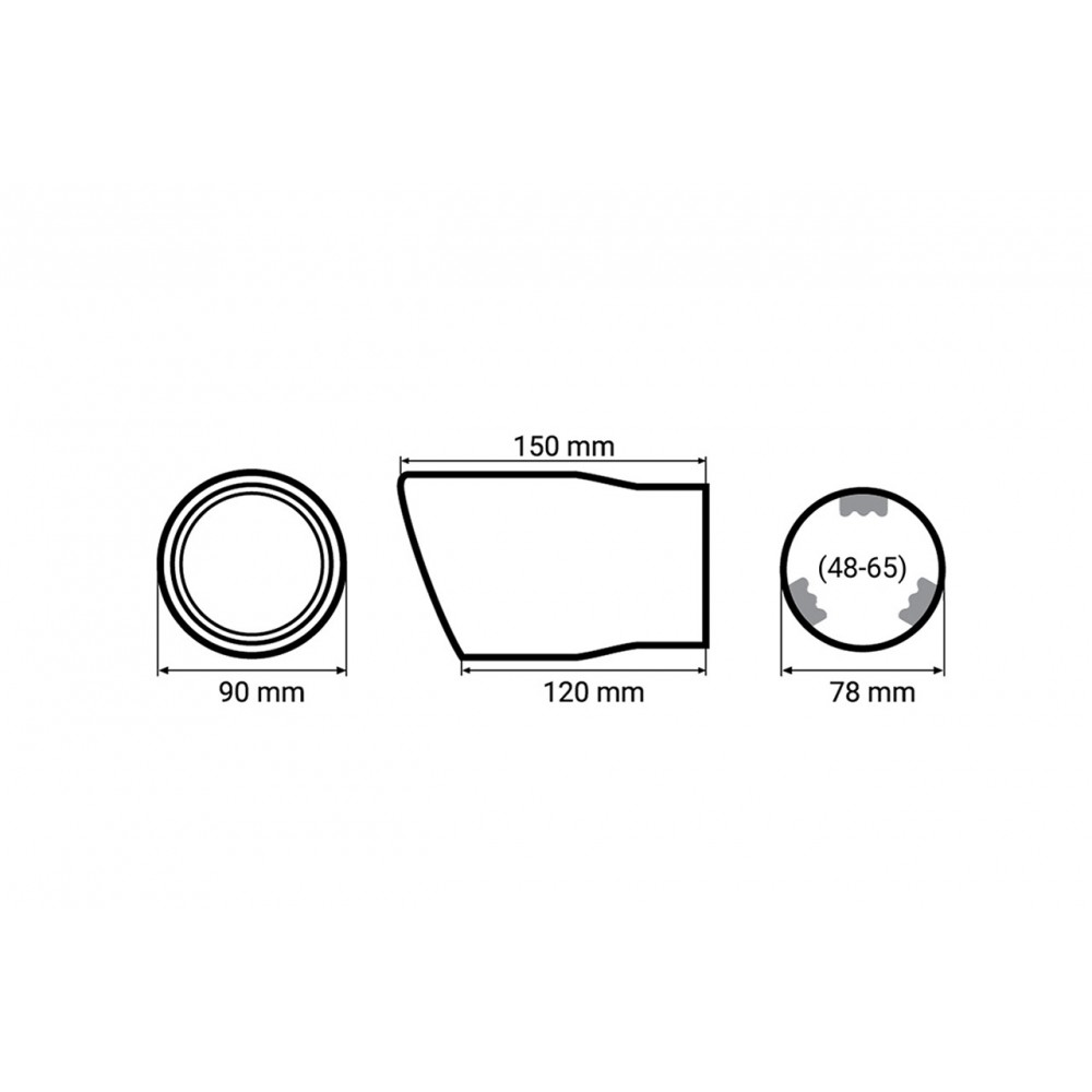 Ακρο εξατμισης Carbon 48-65cm Amio 01117
